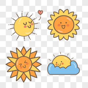 拟人太阳天气卡通图案元素素材下载-正版素材402109588-摄图网