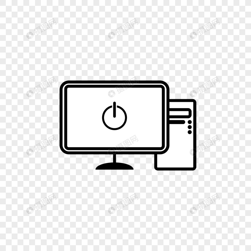 台式电脑主机图标元素素材下载-正版素材402055075-摄图网