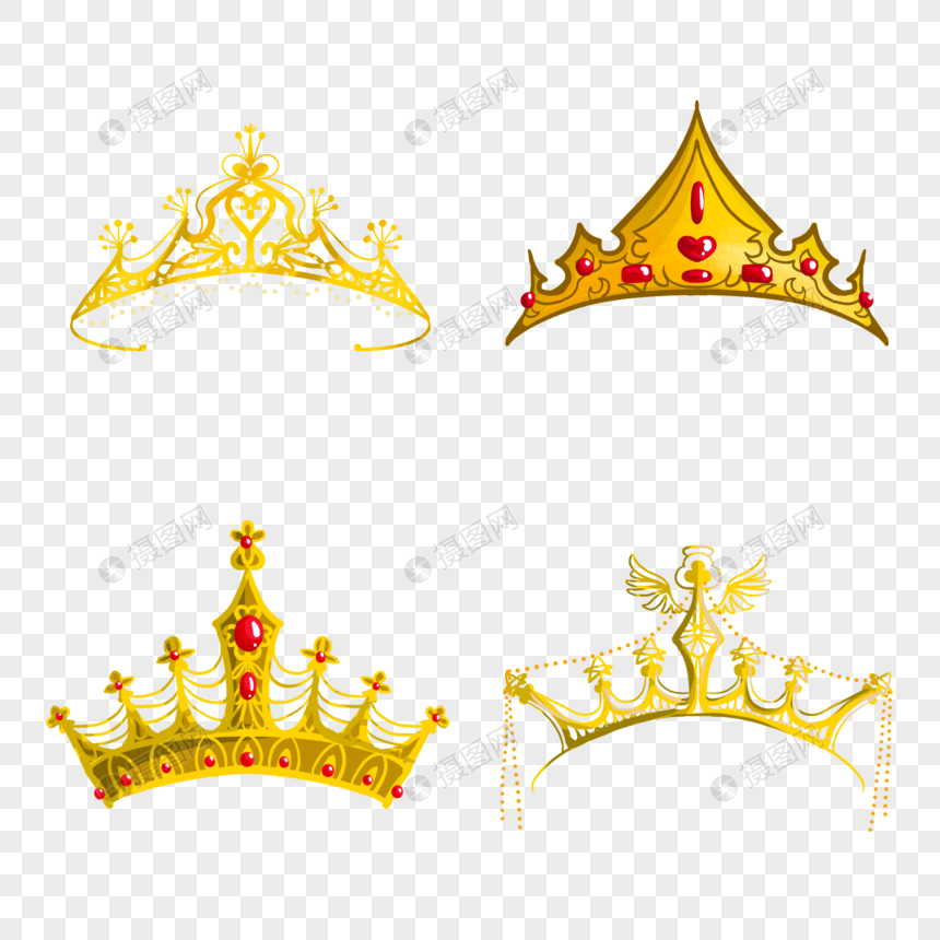 卡通发卡形状黄金王冠元素素材下载-正版素材402060653-摄图网