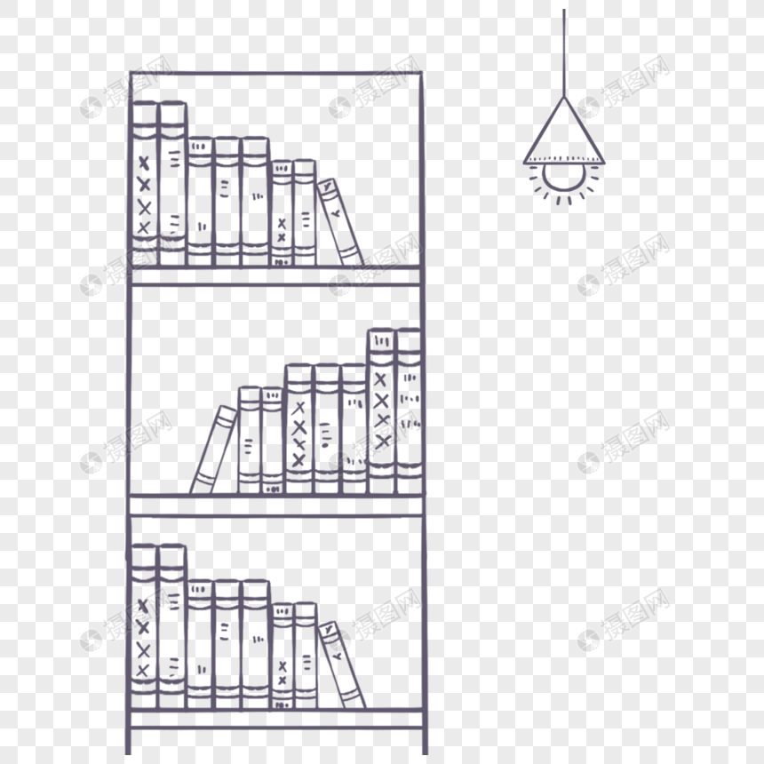 简笔画室内多层书架元素素材下载-正版素材402072875-摄图网