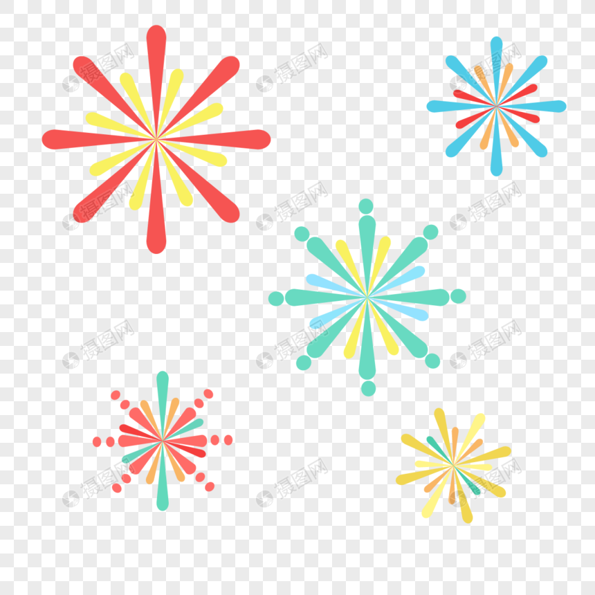 卡通烟花元素素材下载-正版素材402073447-摄图网