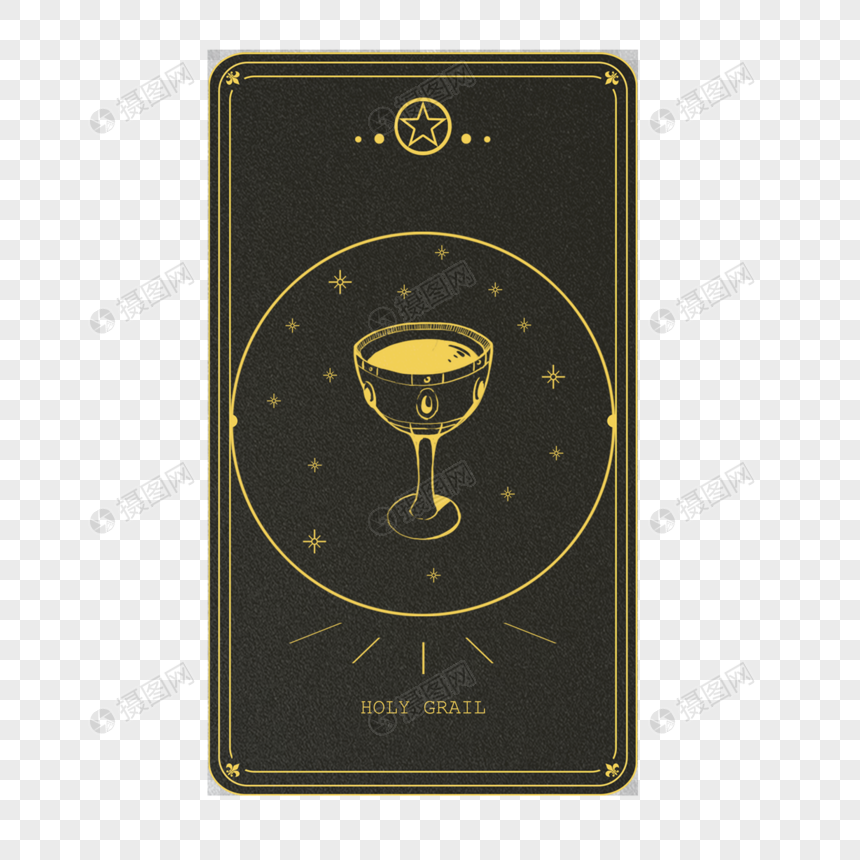手绘塔罗牌金色圣杯画像元素素材下载-正版素材402076198-摄图网