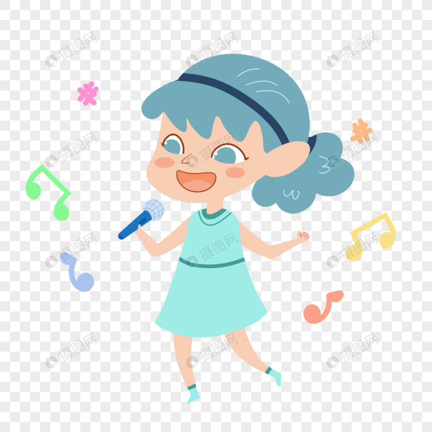 复古美漫卡通人物唱歌元素素材下载-正版素材402085958-摄图网