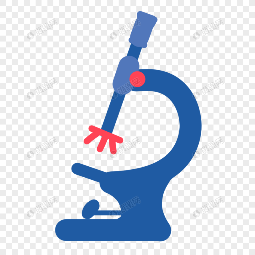 红色蓝色显微镜卡通实验器材元素素材下载-正版素材402086088-摄图网