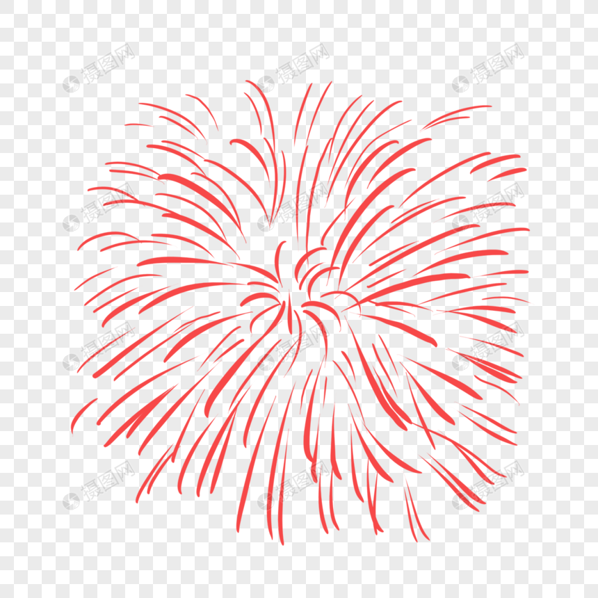 红色烟花元素素材下载-正版素材402088566-摄图网