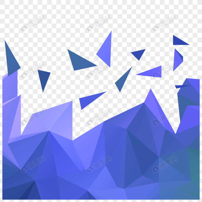 蓝色渐变三角形几何元素素材下载-正版素材402093995-摄图网