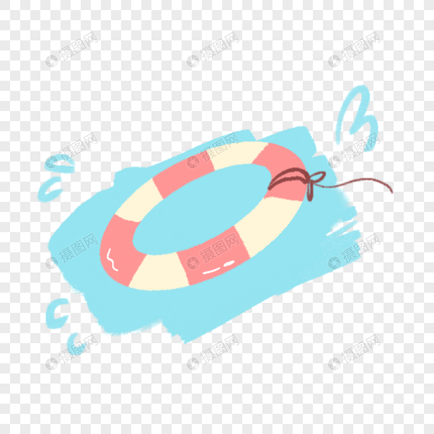 夏季卡通可爱手绘游泳圈元素素材下载-正版素材402096206-摄图网