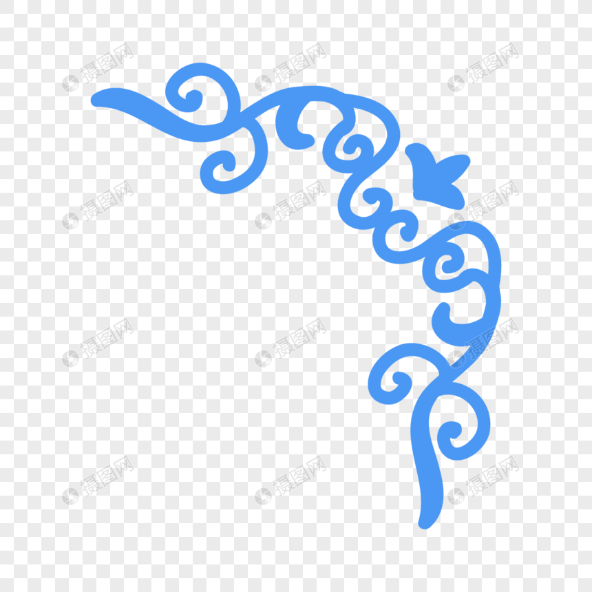 花边边框蓝色创意条纹图片元素素材下载-正版素材402101891-摄图网