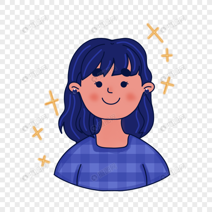 蓝色头像元素素材下载-正版素材402106090-摄图网