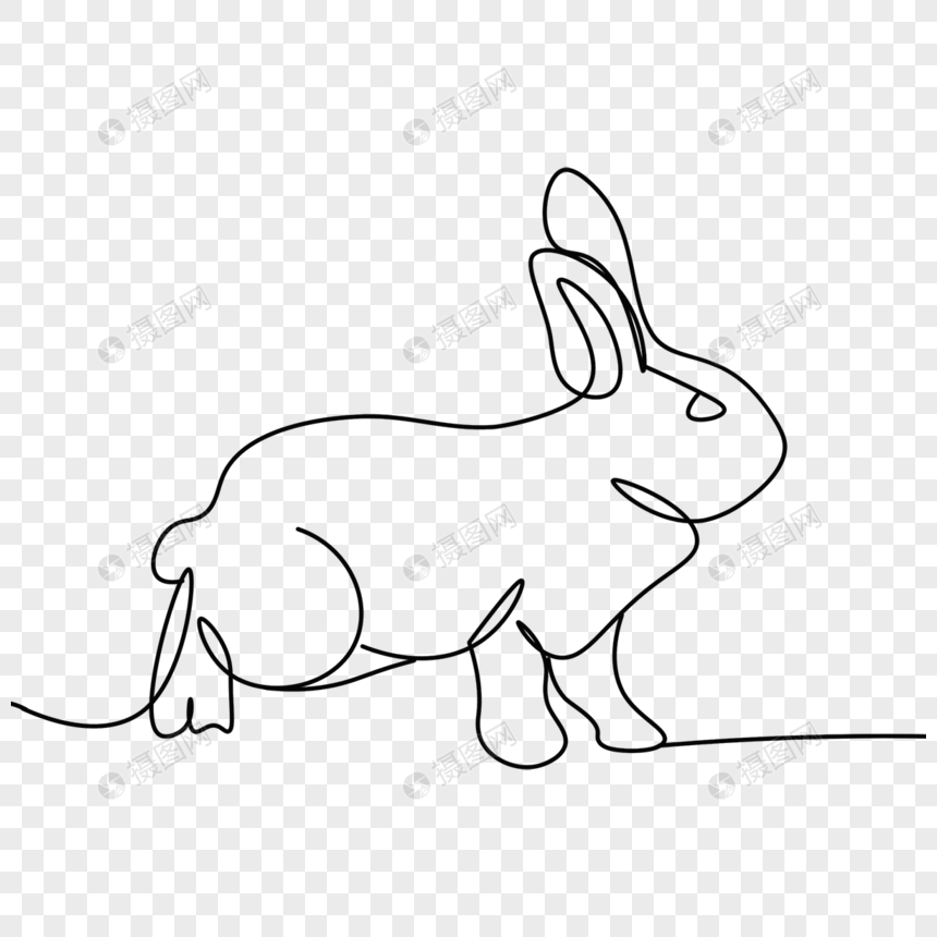 抽象线条画可爱兔子元素素材下载-正版素材402107470-摄图网