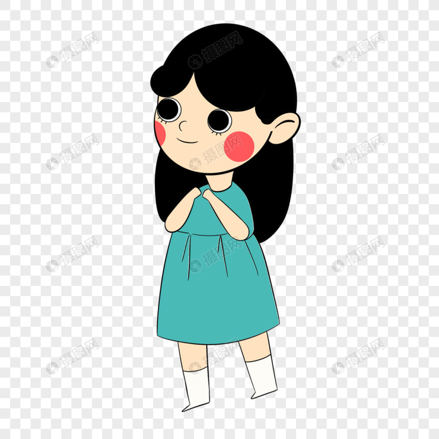 卡通可爱的小女孩元素素材下载-正版素材402112030-摄图网