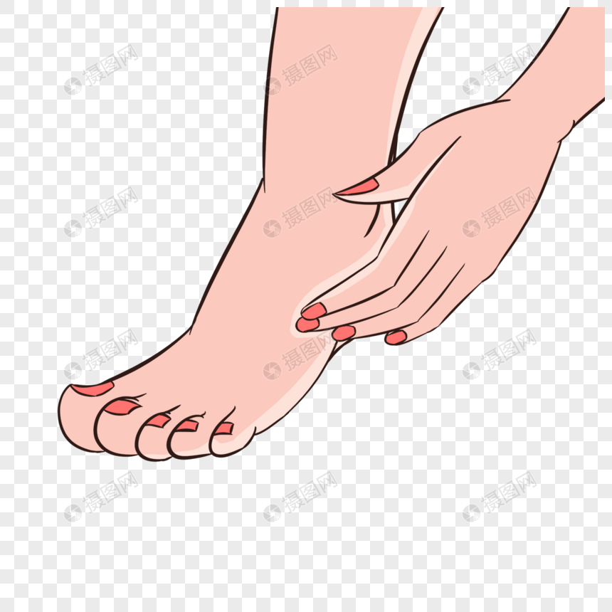 脚趾卡通美容指甲油护理元素素材下载-正版素材402115347-摄图网