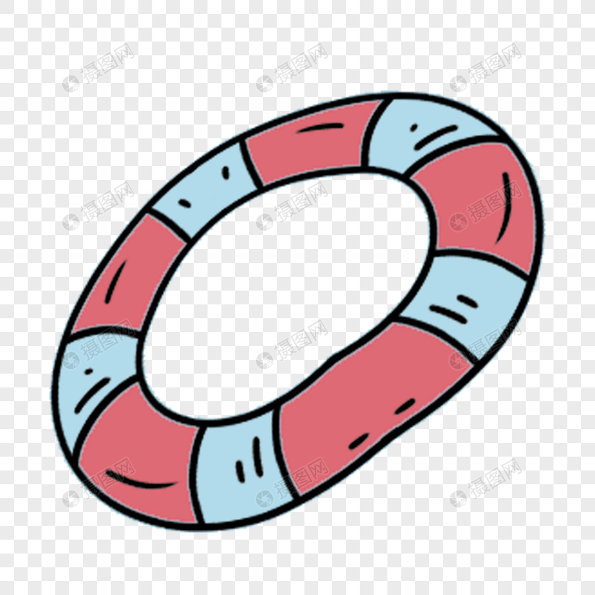 蓝色橙色简约卡通游泳圈元素素材下载-正版素材402127470-摄图网