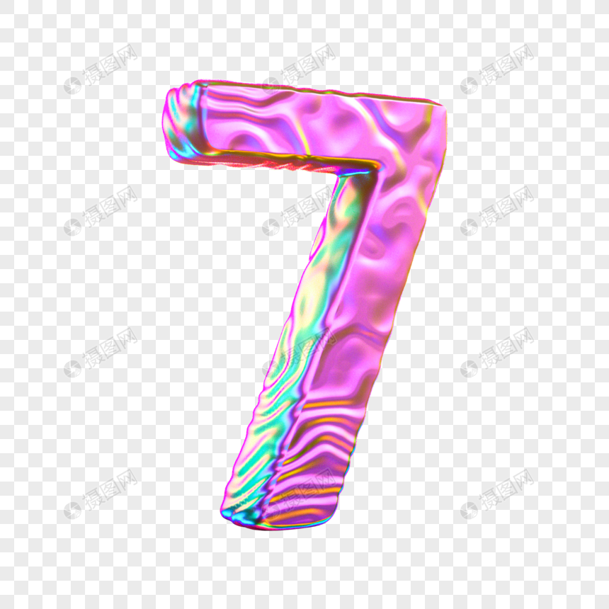 潮流酸性立体数字7元素素材下载-正版素材402140470-摄图网