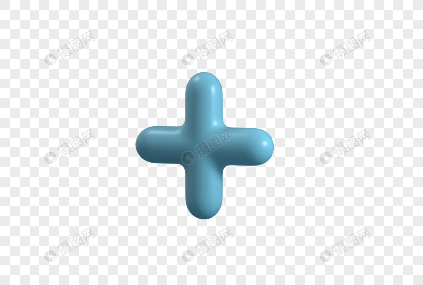 创意C4D通用icon加号图标3D立体模型元素素材下载-正版素材402175601-摄图网