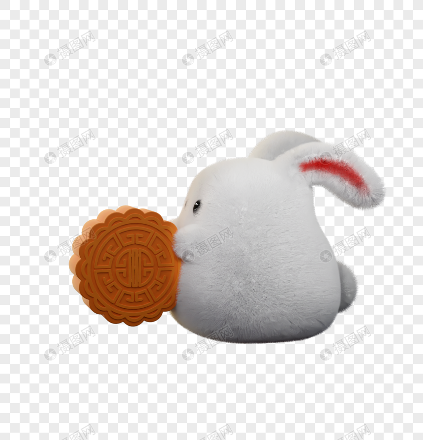 中秋可爱兔子月饼元素素材下载-正版素材402187076-摄图网
