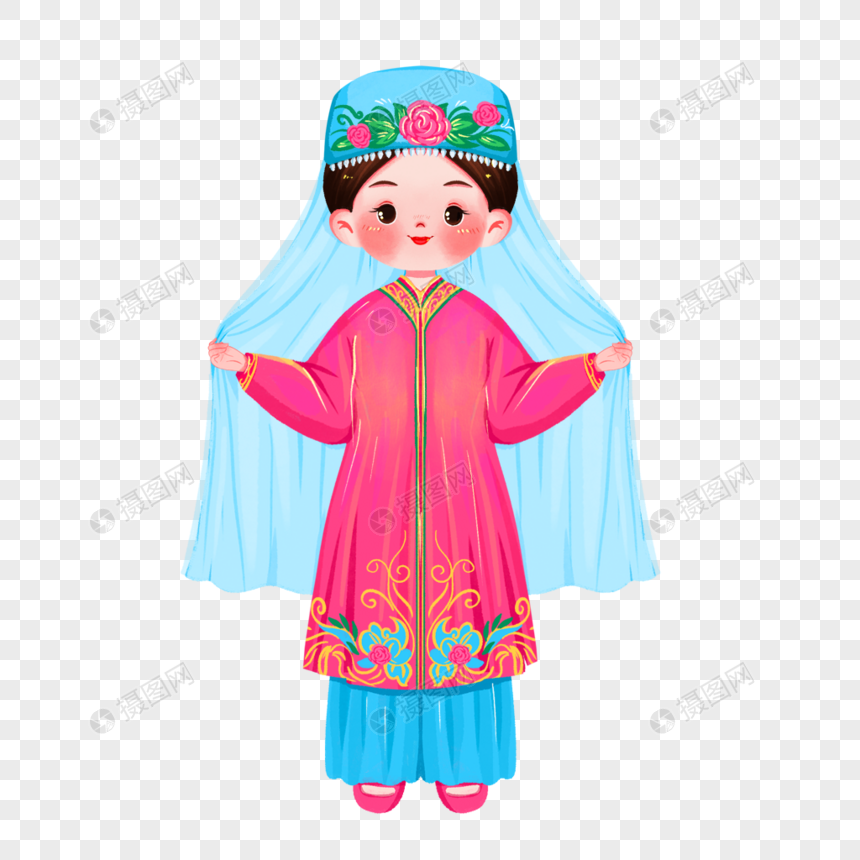 回族女孩元素素材下载-正版素材402192365-摄图网