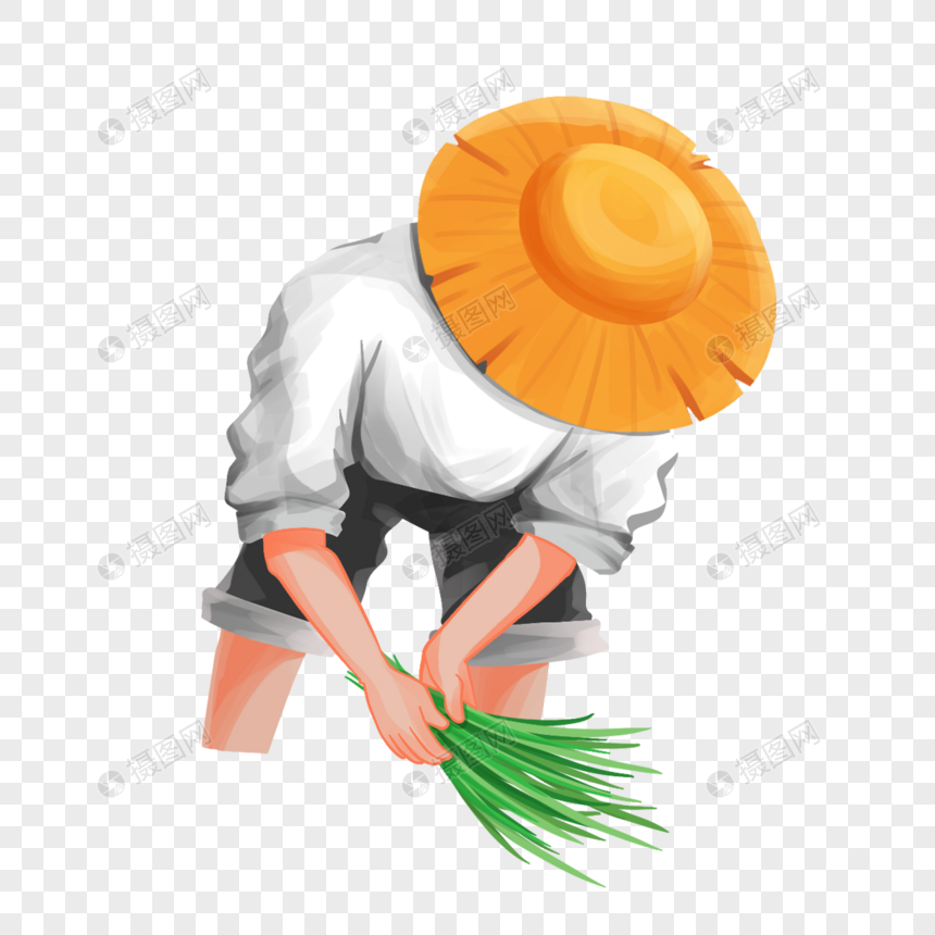 插秧的农民元素素材下载-正版素材402432867-摄图网