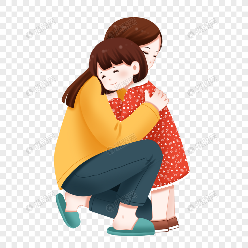 拥抱的母女元素素材下载 正版素材402461327 摄图网