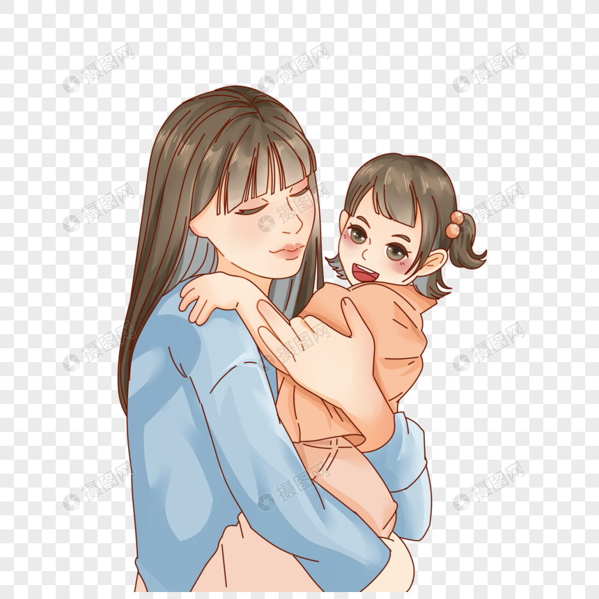 抱着孩子的妈妈元素素材下载 正版素材402475947 摄图网