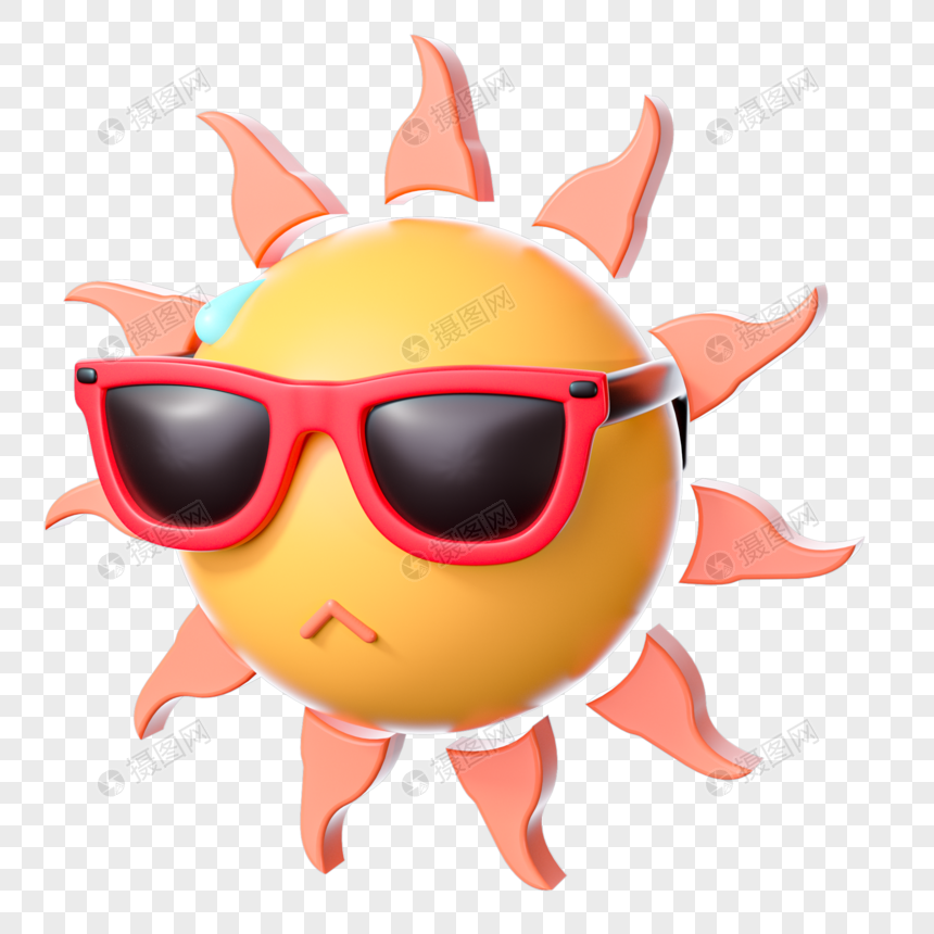 夏日卡通炎热太阳元素素材下载-正版素材402501690-摄图网