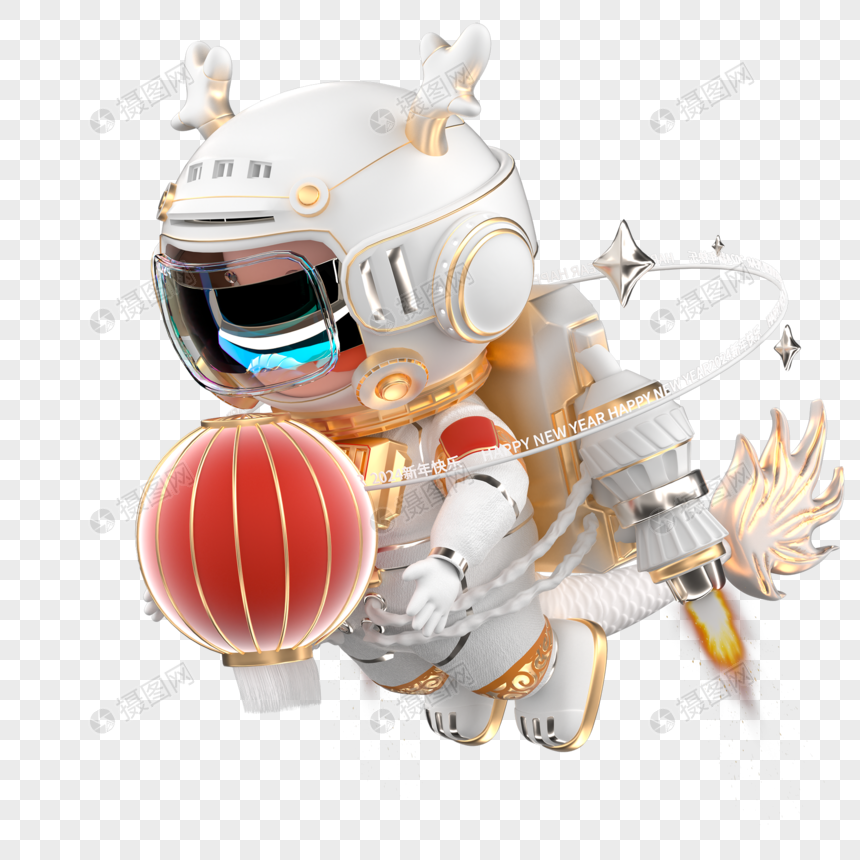 c4d立体科技感宇航员龙娃娃ip形象元素素材下载-正版素材402546052-摄图网