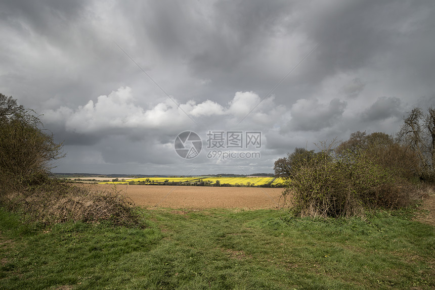清晨美丽的农业英语乡村景观高清图片下载-正版图片300095120-摄图网