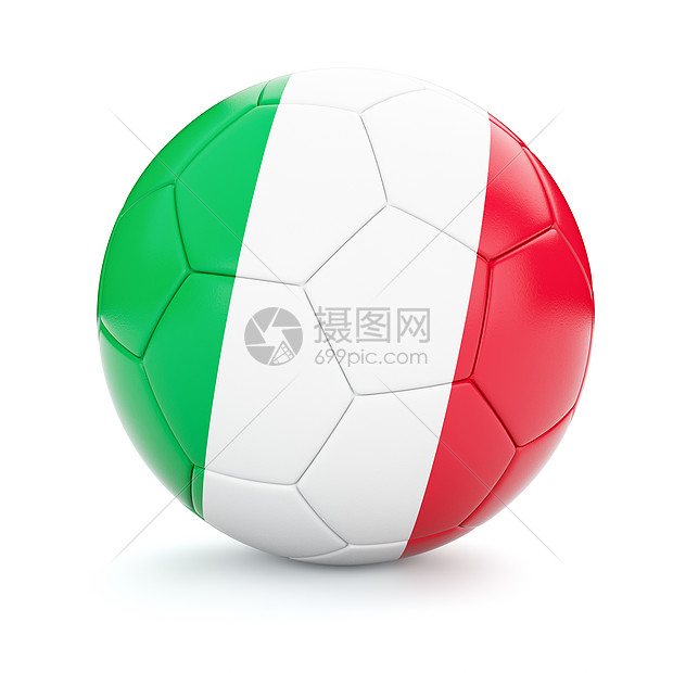 意大利足球三维渲染与意大利孤立白色背景上意大利足球球高清图片下载-正版图片300150009-摄图网