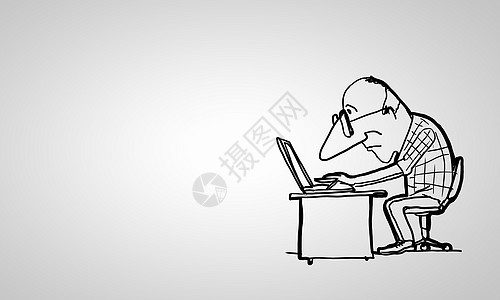 卡通趣的人白色背景上滑稽作家的漫画高清图片下载-正版图片300290545-摄图网