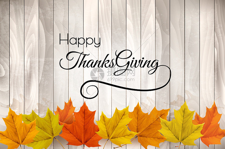感恩节的背景五颜六色的叶子木制的背景矢量高清图片下载-正版图片300628916-摄图网