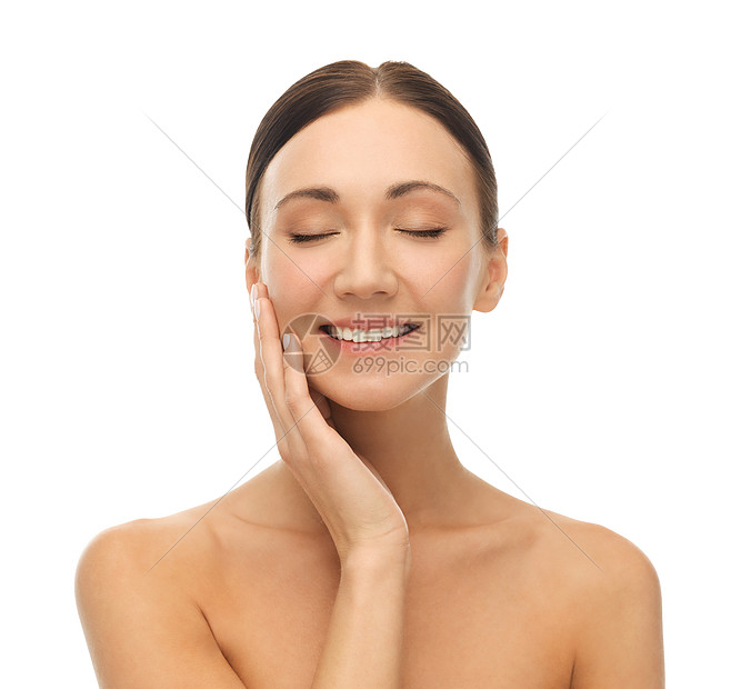 美丽的女人抚摸她的皮肤高清图片下载 正版图片300754110 摄图网