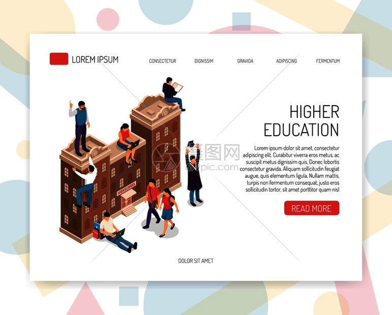 高等教育机构职业院校校园学术学位专业证书等距网站矢量插图高等教育等距插画图片下载-正版图片300896033-摄图网