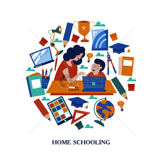 家庭教育的大型家庭残疾儿童家庭家庭教育的标志矢量插图家庭教育的家庭线学的插图插画图片下载-正版图片300901755-摄图网