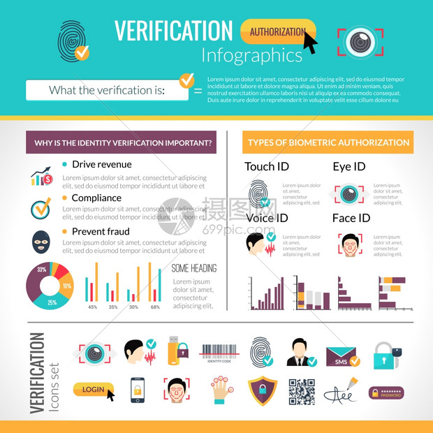 带身份保护符号图表矢量插图的验证信息集验证信息集插画图片下载-正版图片300927152-摄图网