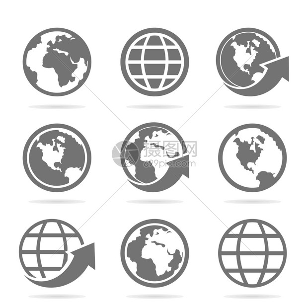 世界的图标矢量插图插画图片下载-正版图片300945303-摄图网