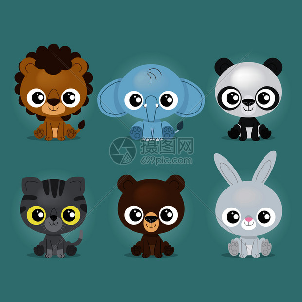卡通可爱动物头像插画图片下载-正版图片302261952-摄图网