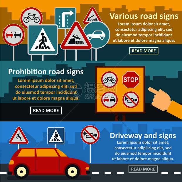 平面显示3个路标矢量图插画图片下载-正版图片302791342-摄图网