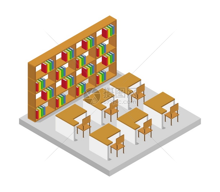 矢量卡通图书馆插画图片下载-正版图片303189703-摄图网