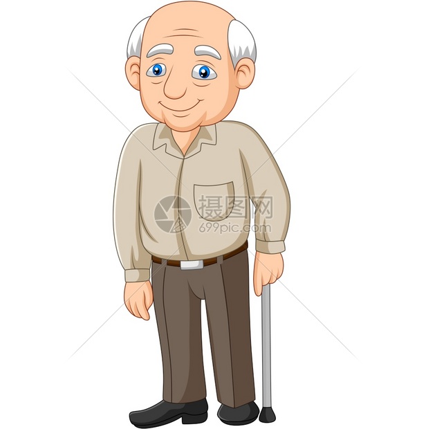 老年人卡通插画图片下载-正版图片303195365-摄图网