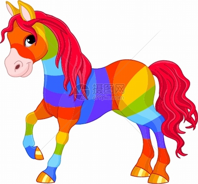 彩虹马插画图片下载-正版图片303236735-摄图网