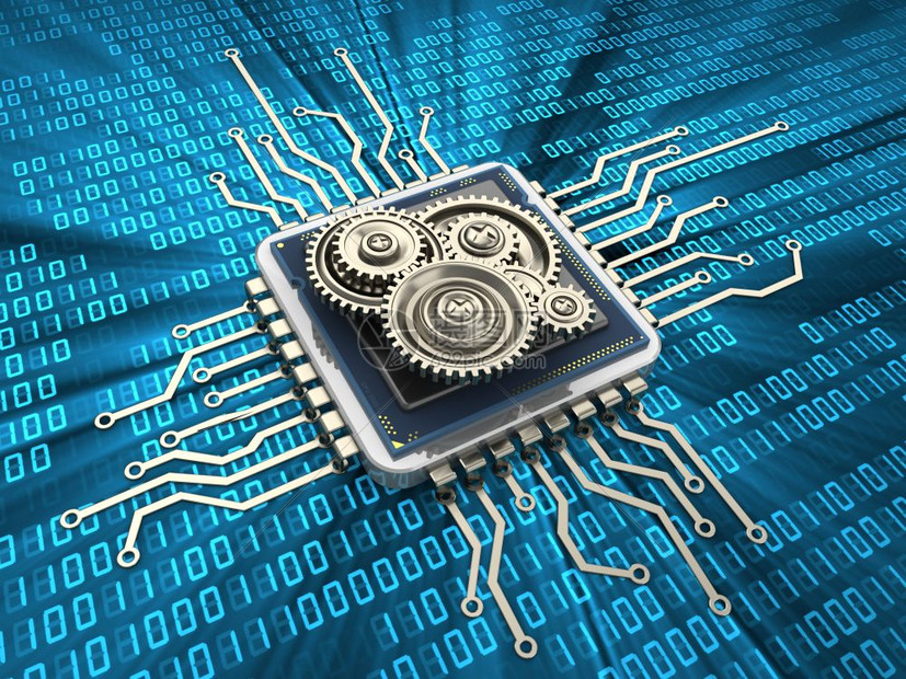 3d带齿轮的cpu抽象插图高清图片下载-正版图片303338806-摄图网