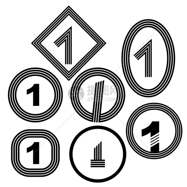 一号图标集在白背景上孤立一号图标集在白背景上孤立高清图片下载-正版图片304232724-摄图网