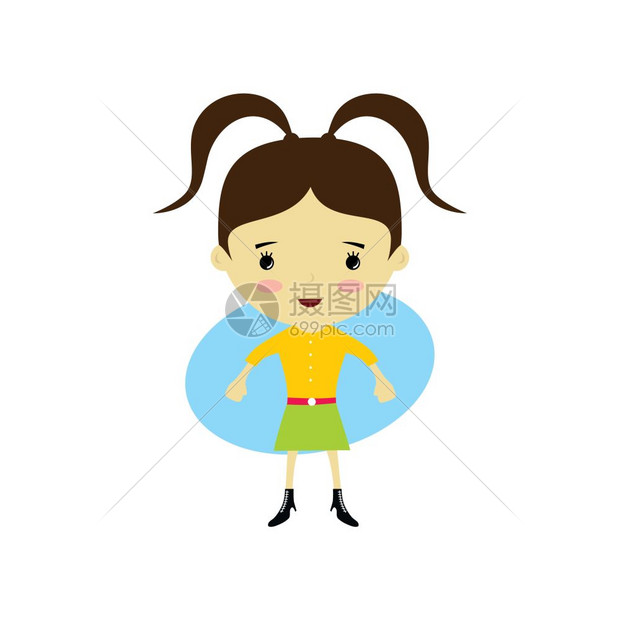可爱的小女人孩卡通矢量可爱的女孩卡通矢量艺术插画图片下载-正版图片304276746-摄图网