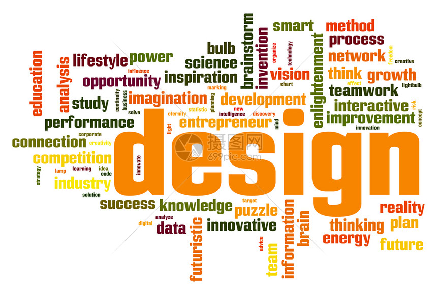 白色背景的设计词云概念3D翻譯高清图片下载-正版图片304401590-摄图网