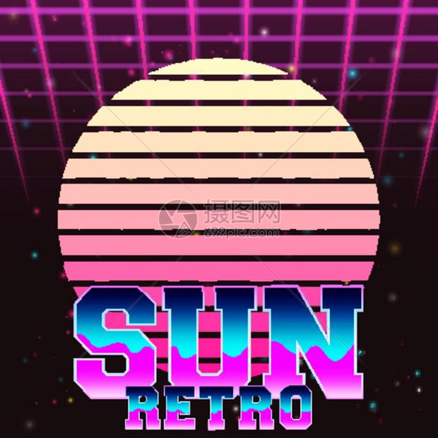 Retroscfi背景模板80sVintage海报设计矢量插图retro常年背景retro常年背景插画图片下载-正版图片304422682-摄图网