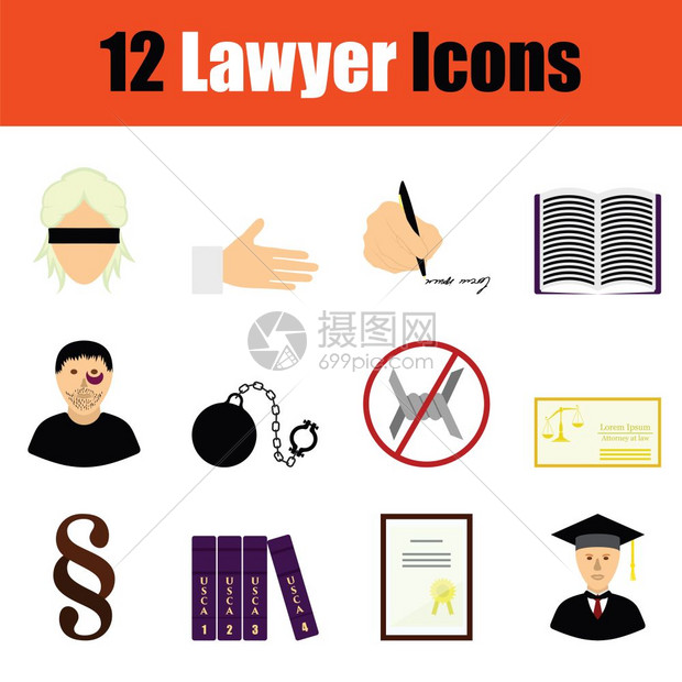 律师图标设置颜色计矢量插图高清图片下载-正版图片304436843-摄图网