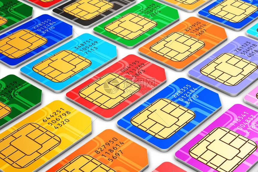 创意抽象移动式电信无线技术和移动商务通信互联网概念白色背景孤立的移动电话或智能手机色SIM卡高清图片下载-正版图片304542197-摄图网
