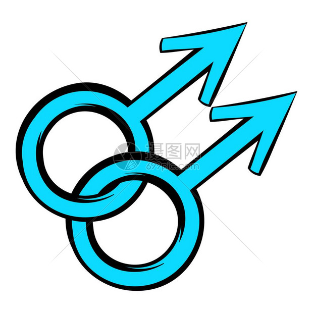 在卡通风格孤立矢量插图中的标男符号图标男符号图标卡通高清图片下载-正版图片305072440-摄图网