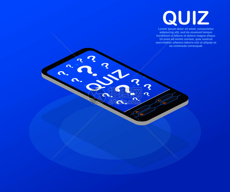 Quiz游戏矢量图解测试考回答教育学习互联网彩票矢量图解插画图片下载-正版图片305339385-摄图网