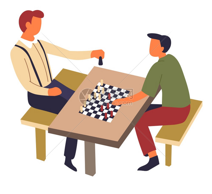 下国际象棋的男人卡通矢量插画插画图片下载-正版图片306452265-摄图网